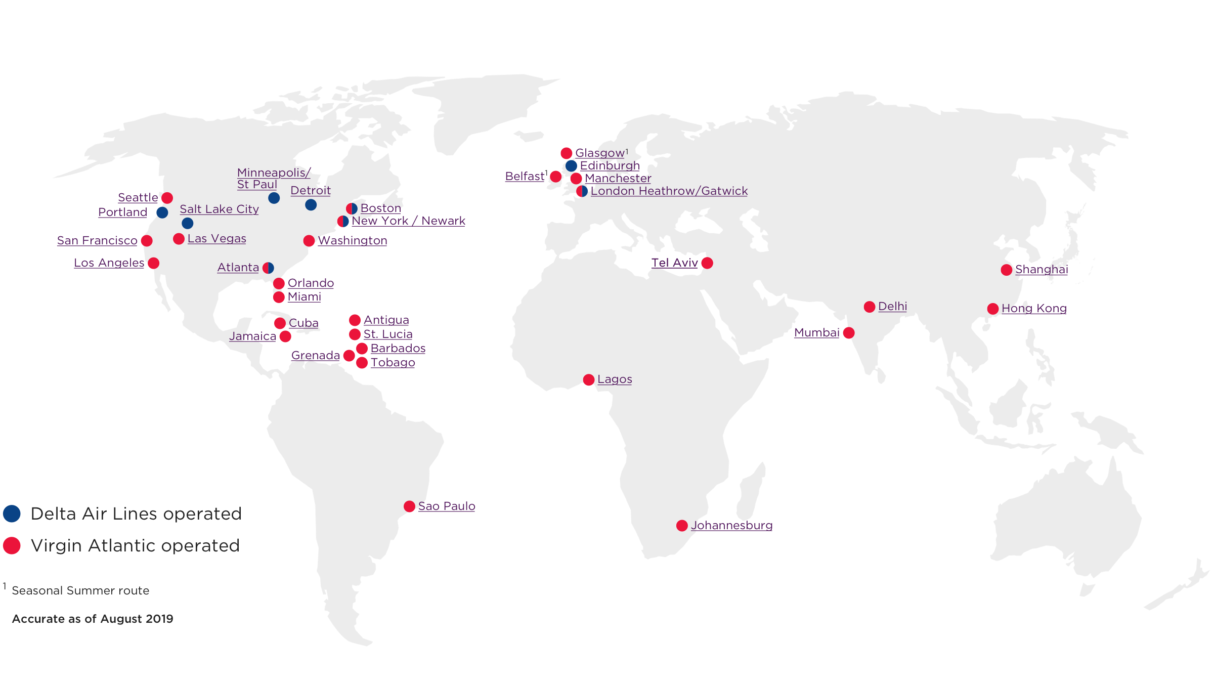 Virgin Atlantic Destinations